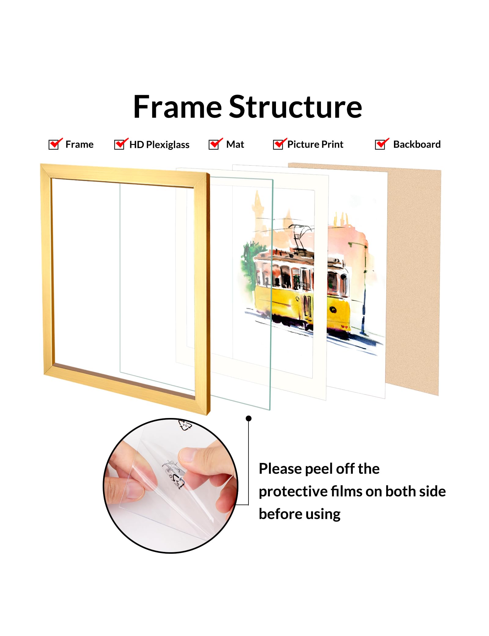 Annecy 4x6 Picture Frames (1 Pack, Gold), Simple Designed Photo Frame, For Pictures 4x6 for Wall Mounting, Classic Simple Home Office Decor