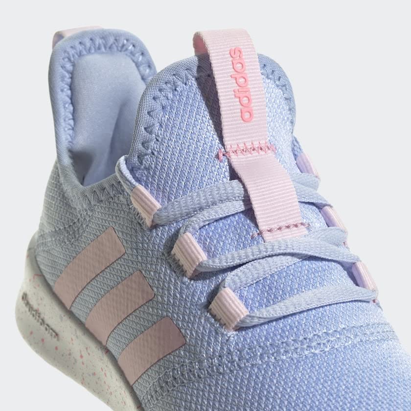 adidas Cloudfoam Pure 2.0 Running Shoe, Blue Dawn/Beam Pink/Clear Pink, 4 US Unisex Big Kid