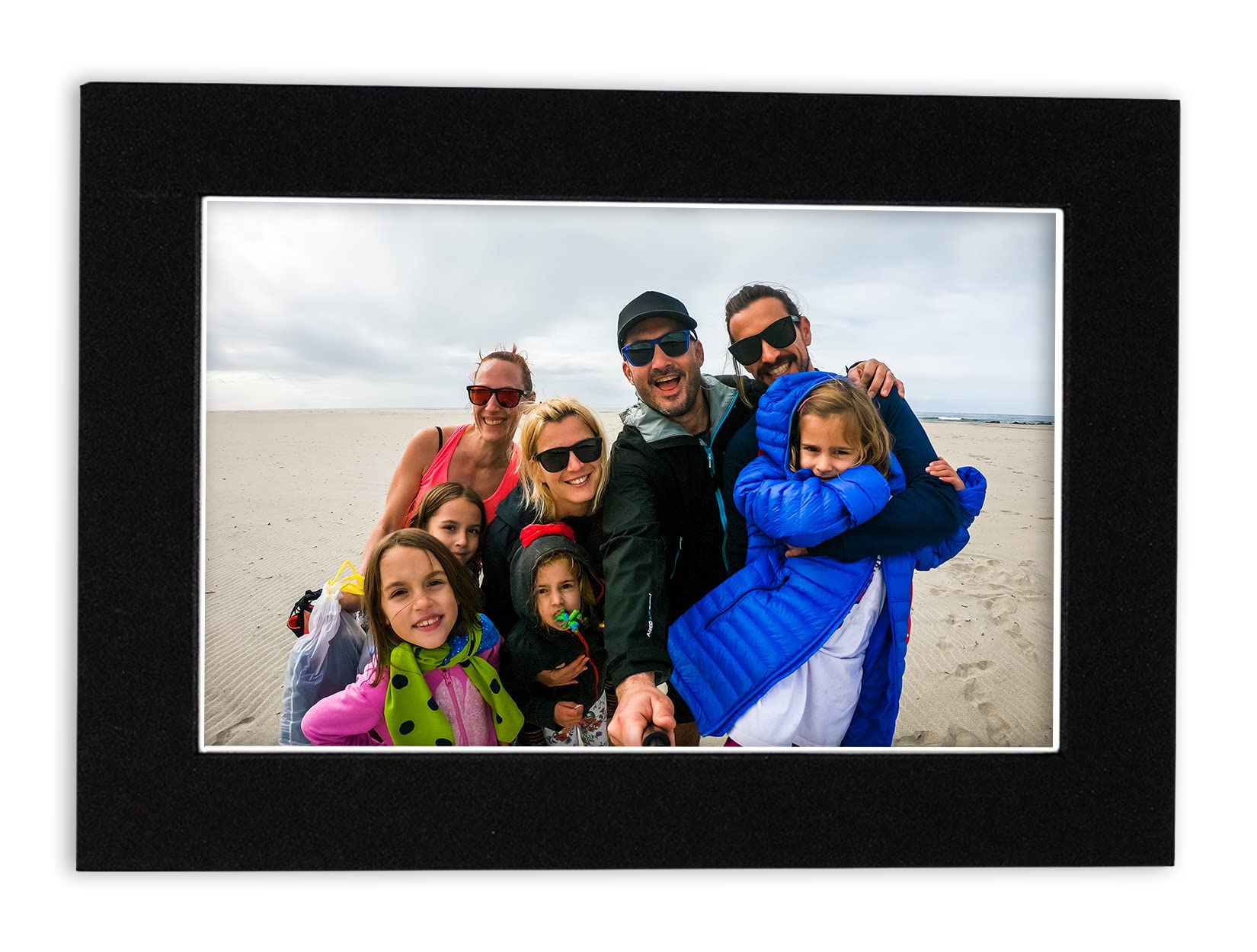 8x10 Mat Bevel Cut for 6x8 Photos - Acid Free Black with Black Core Precut Matboard - for Pictures, Photos, Framing - 4-ply Thickness