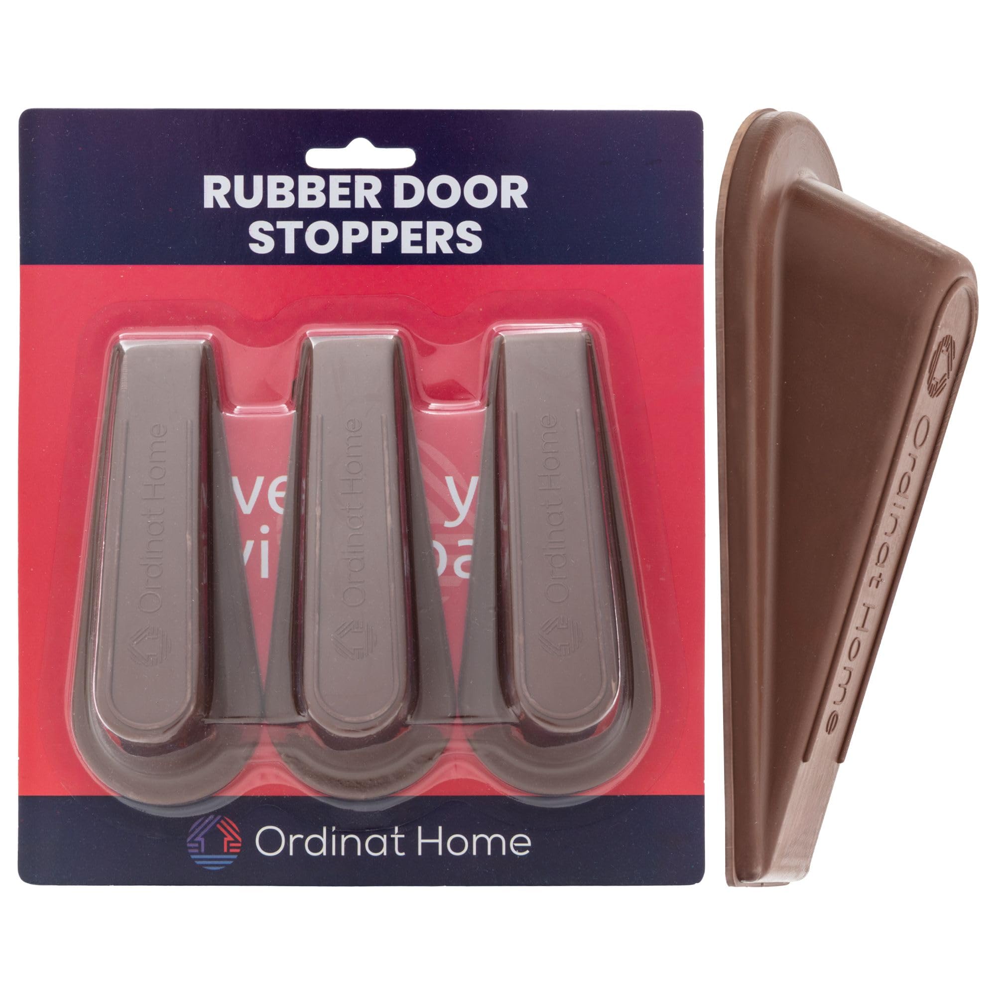 Ordinat Home Rubber Door Stopper - Brown 3 Pack