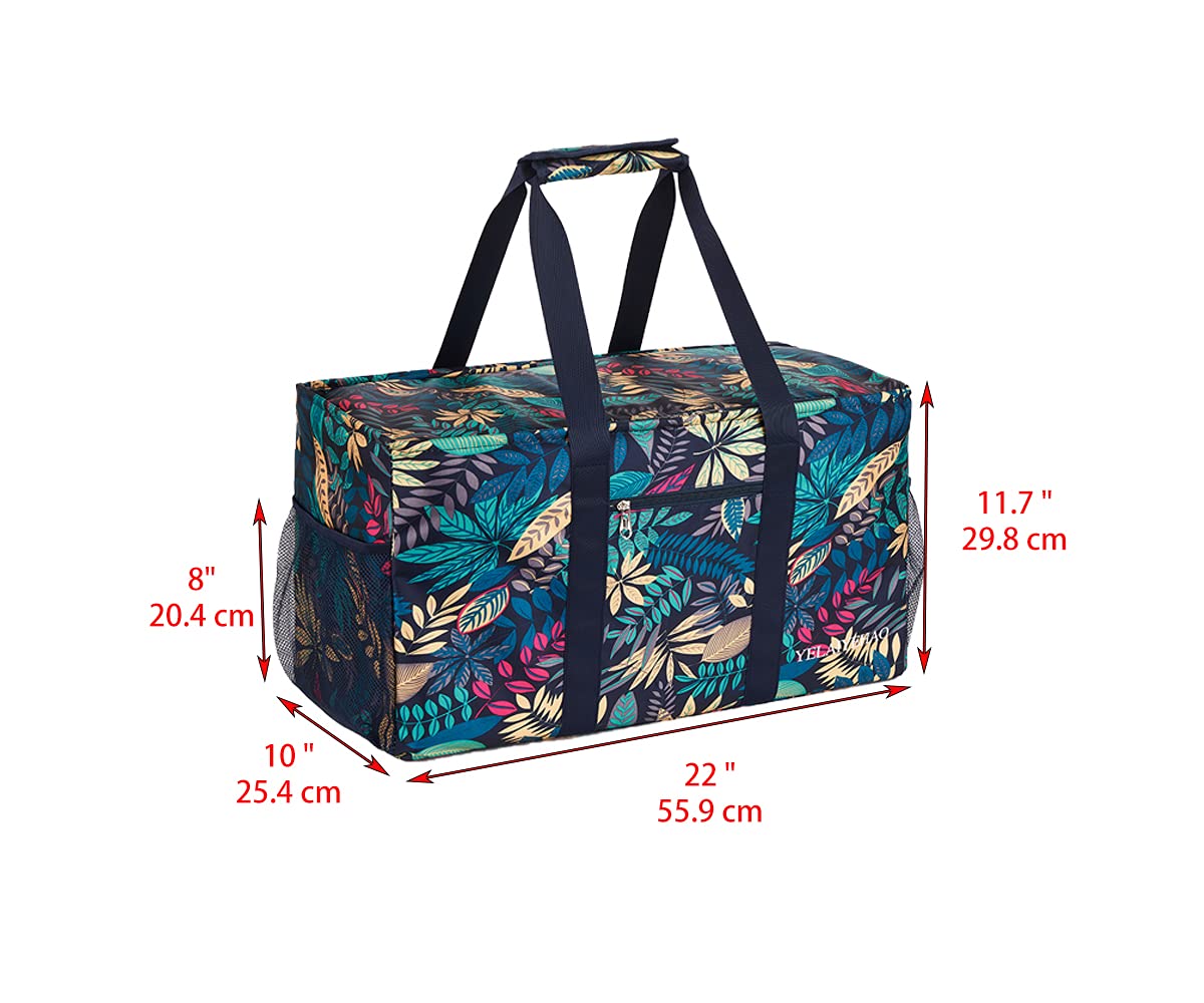 YELAIYEHAO 2 Large Utility Tote Bag, Foldable Collapsible Tote1 bag for Storage Pool Beach Shopping picnic laundry gym utility Luggage