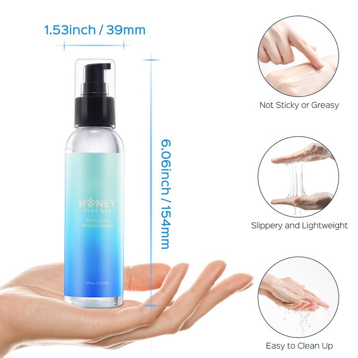 Water Based Personal Lubricant Parabens Free - Clean and Non-Staining, Silky Smooth, Latex Compatible Sex Lube for Men, Women and Couples Safe Pleasure (4 Fl Oz)