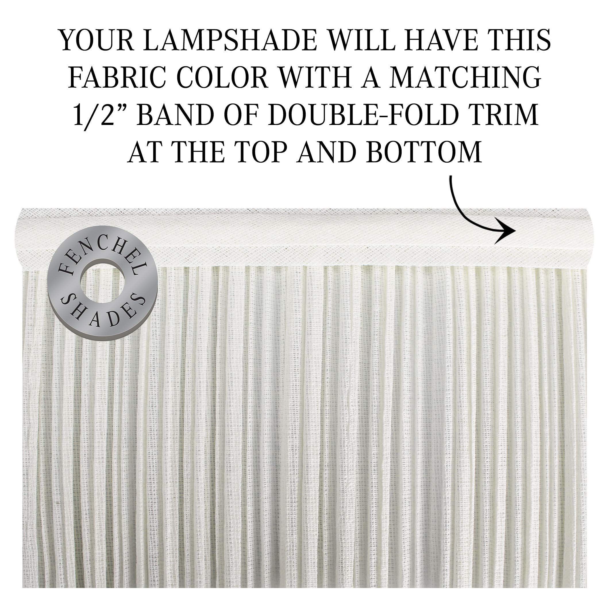 FenchelShades.com Lampshade 6.5" Top Diameter x 15" Bottom Diameter x 13" Slant Height Lampshade with 11" Brass Harp and Finial (Pleated Mushroom Cream)