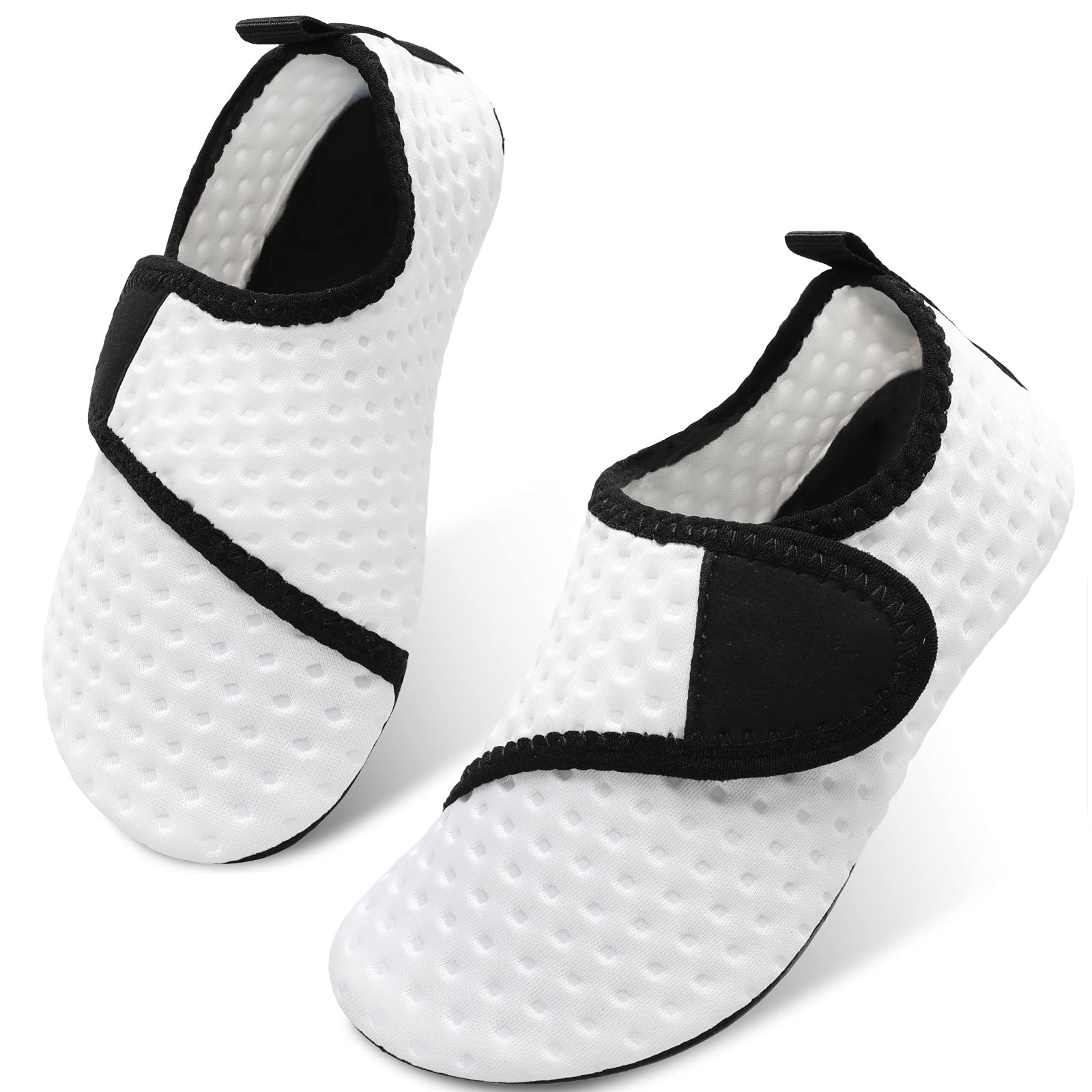 L-RUN Toddler Swim Shoes Barefoot Water Skin Shoes Soft White 4-5=EU20-21
