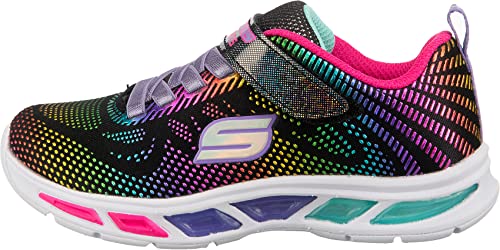 Skechers Litebeams Sneaker, Black/Multi, 2 US Unisex Little Kid