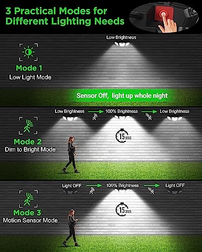 DeckTok Solar Lights Outdoor Indoor, 3500LM 350 LEDs 3 Modes Motion Sensor Solar Flood Light with Separate Solar Panel, 270° Wide Angle Illumination Waterproof Security Light for Yard Barn, 1Pack