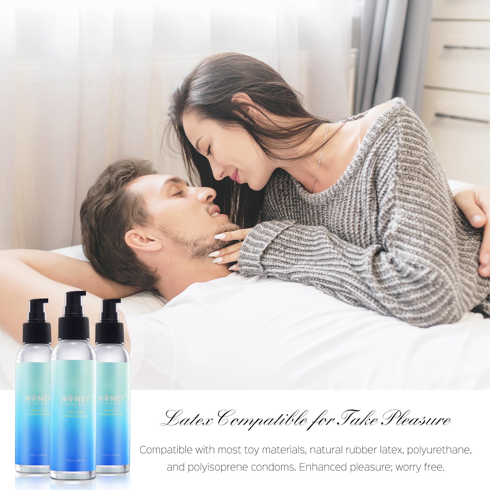 Water Based Personal Lubricant Parabens Free - Clean and Non-Staining, Silky Smooth, Latex Compatible Sex Lube for Men, Women and Couples Safe Pleasure (4 Fl Oz)