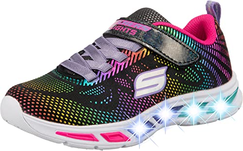 Skechers Litebeams Sneaker, Black/Multi, 2 US Unisex Little Kid