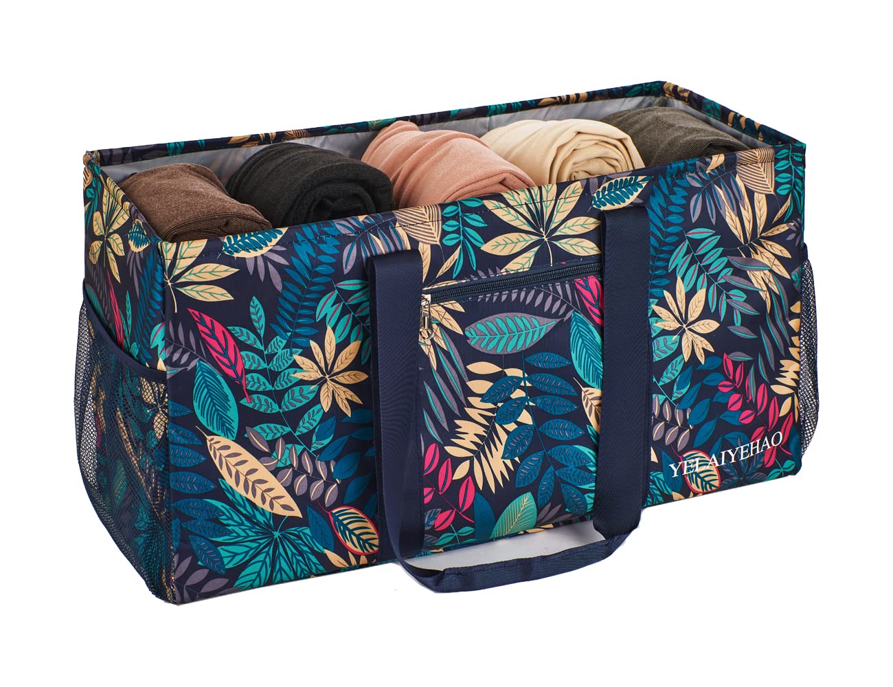 YELAIYEHAO 2 Large Utility Tote Bag, Foldable Collapsible Tote1 bag for Storage Pool Beach Shopping picnic laundry gym utility Luggage