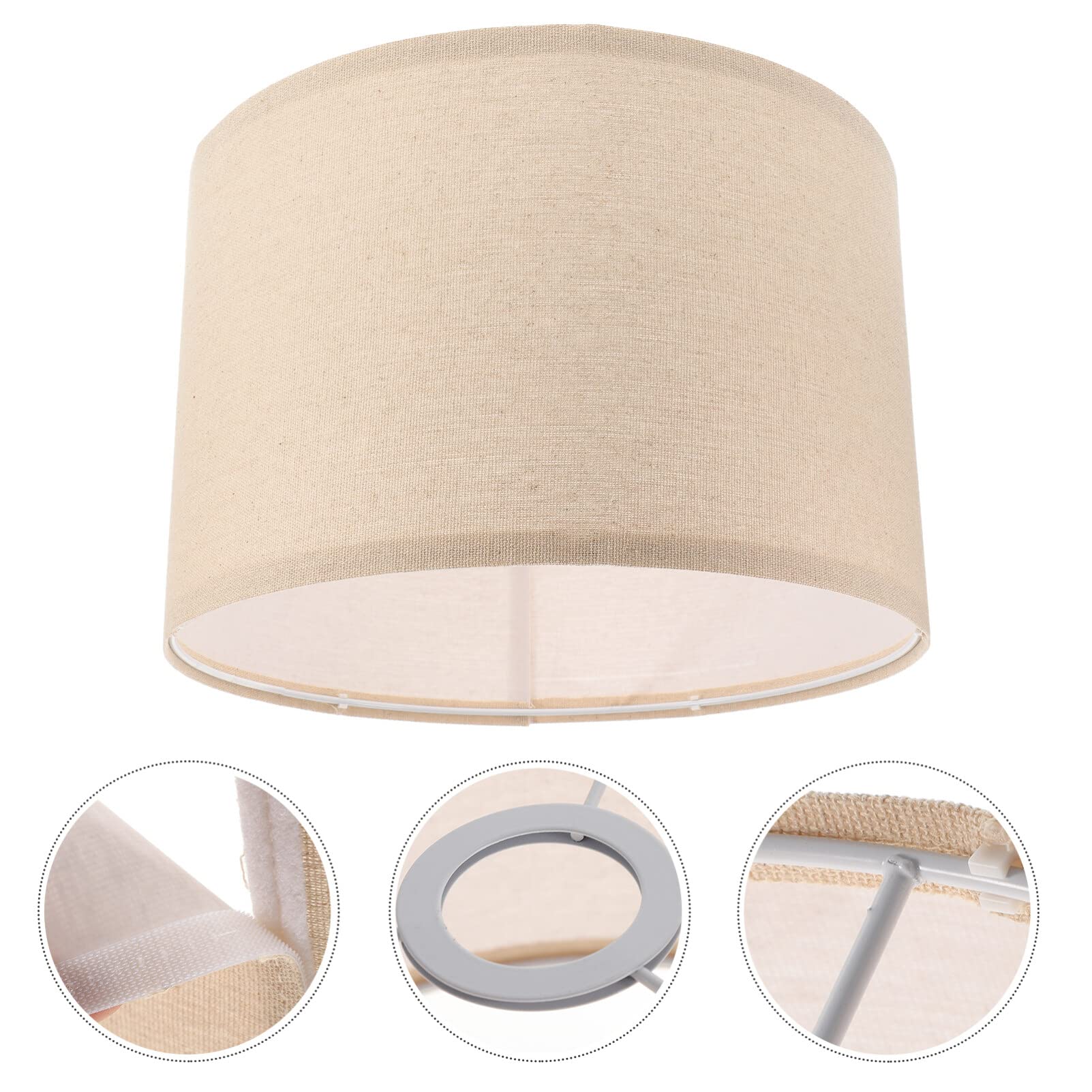 Table Lampshade Drum Lampshade Natural Beige Linen Lampshades Barrel Lamp Shade Chandelier Lampshade