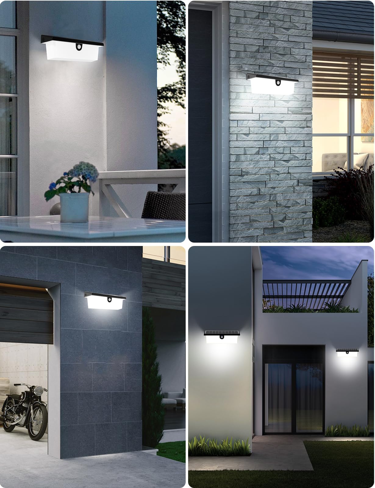 Roopure Solar Motion Lights Outdoor 2 Pack + 4 Pack Solar Paito Lights Colorful for Yard Post Wall Step Stair