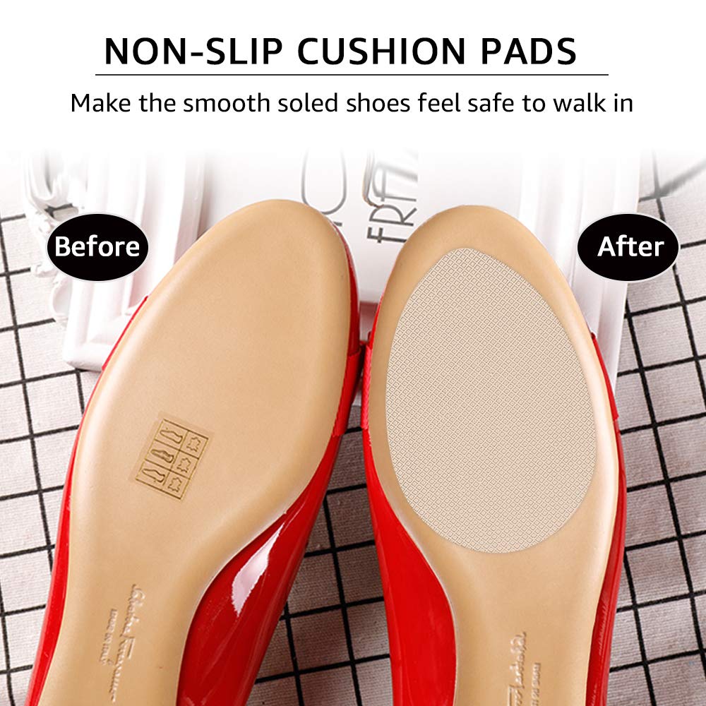 Dr. Shoesert Non-Slip Shoes Pads Adhesive Shoe Sole Protectors, High Heels Anti-Slip Shoe Grips (White - 3 Pairs)