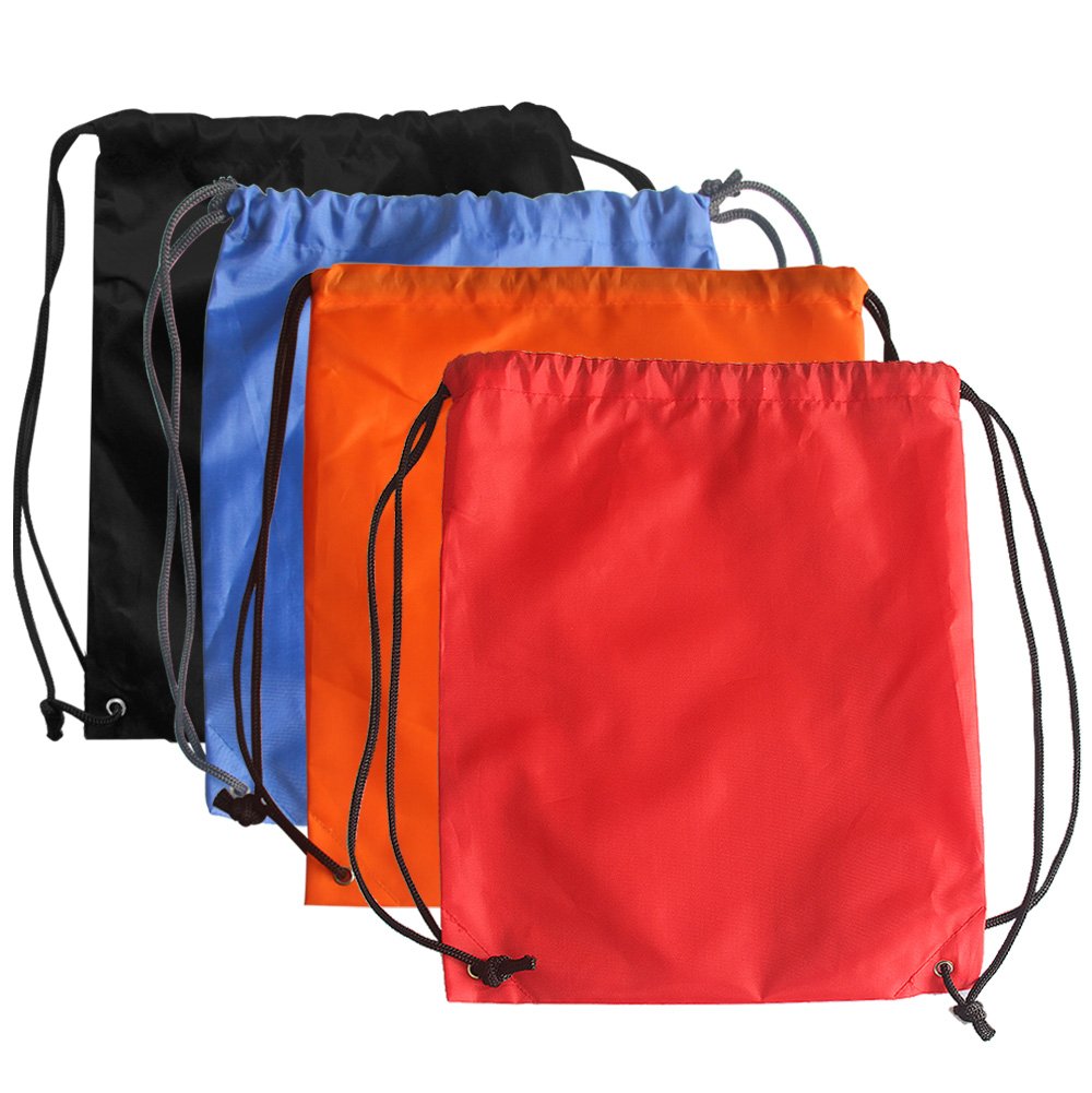 AVESON Pack of 4 Portable Travel Dust-Proof Waterproof Nylon Travel Shoe Organizer Tote Bags w/Drawstring, 15"x13" (Multicolor)