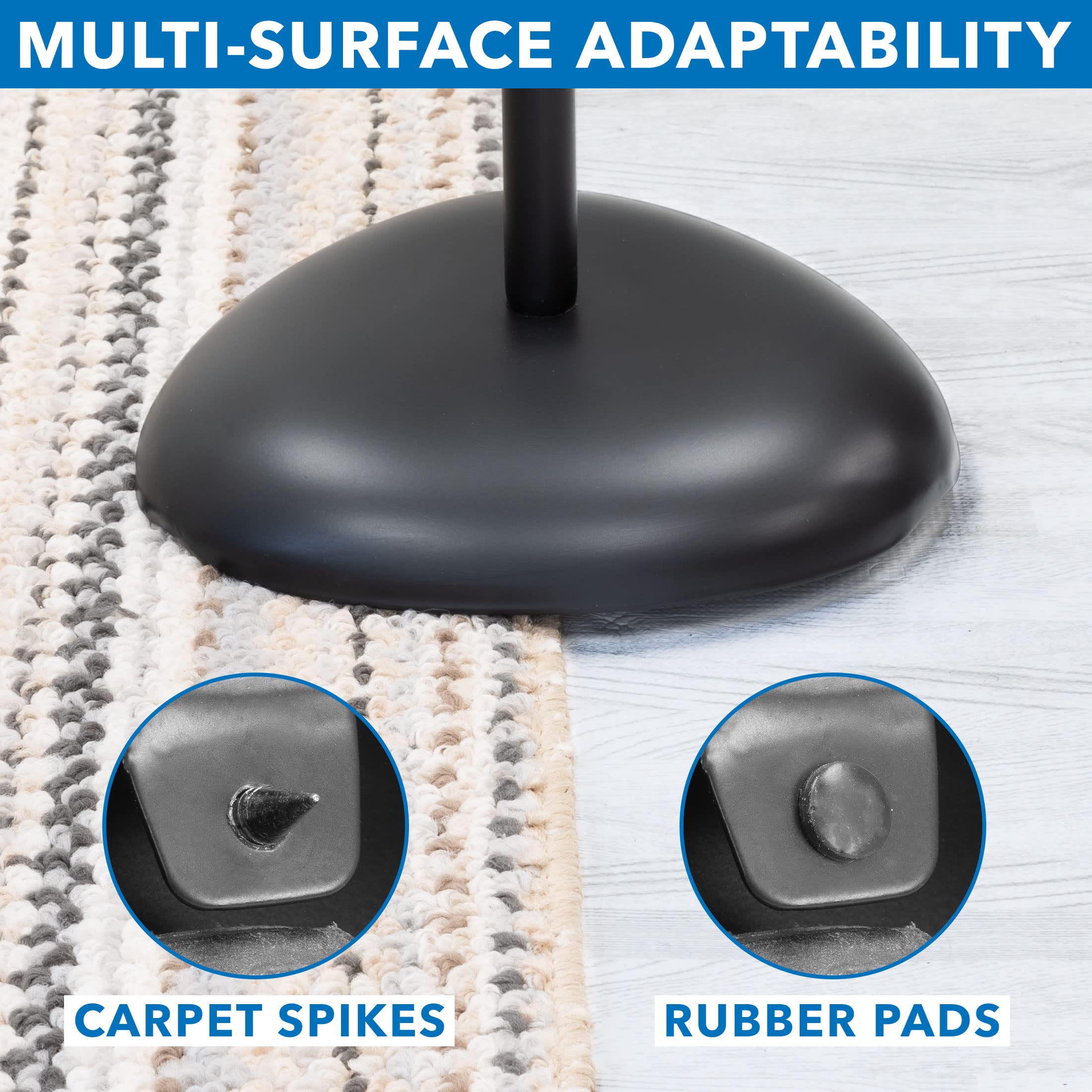 Mount-It! Universal Speaker Stands, Adjustable Height 30 to 40.8 Inches, Surround Sound Speaker Stands for Satellite and Bookshelf Speakers, Heavy-Duty Construction, Supports 10 lbs Each (1 Pair)