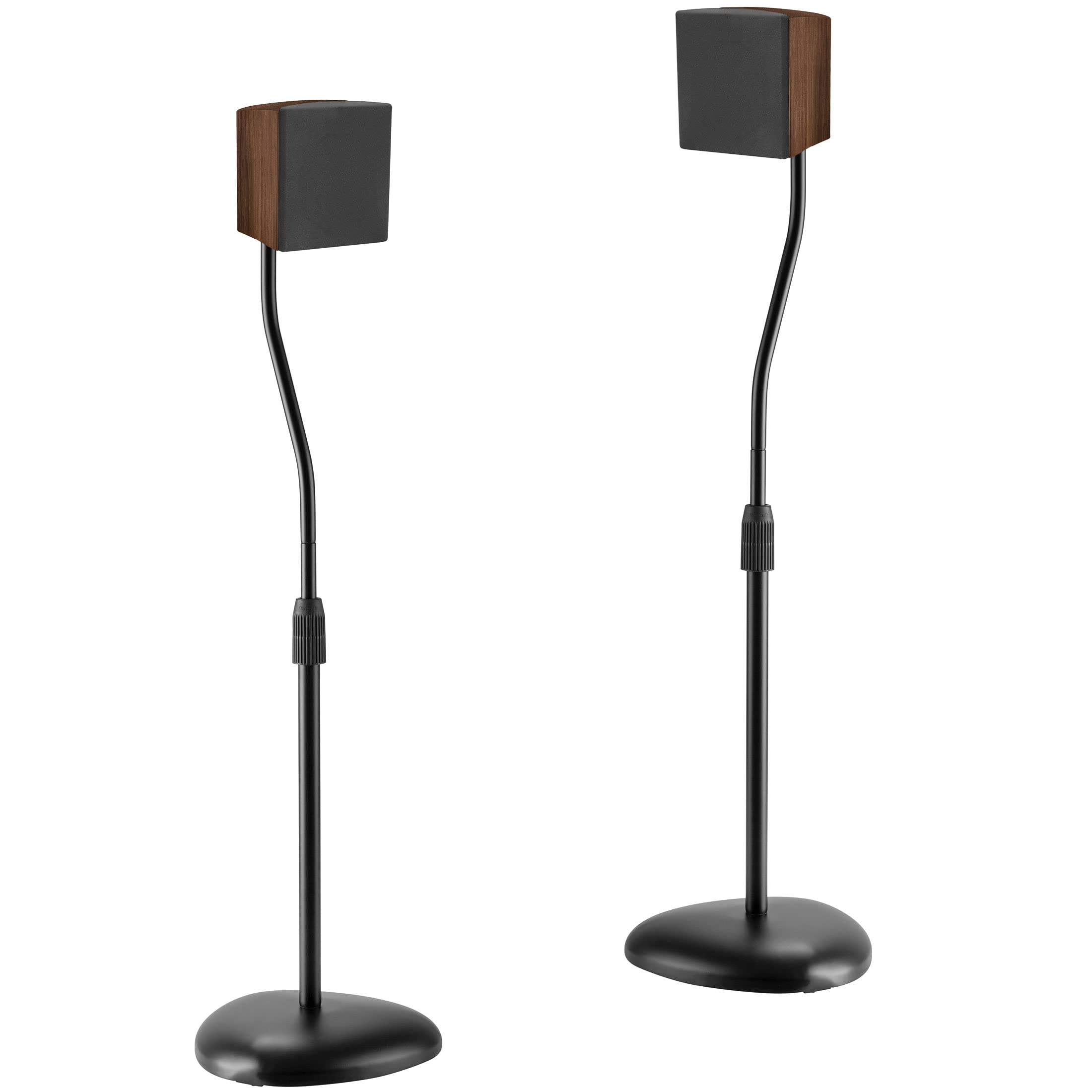Mount-It! Universal Speaker Stands, Adjustable Height 30 to 40.8 Inches, Surround Sound Speaker Stands for Satellite and Bookshelf Speakers, Heavy-Duty Construction, Supports 10 lbs Each (1 Pair)