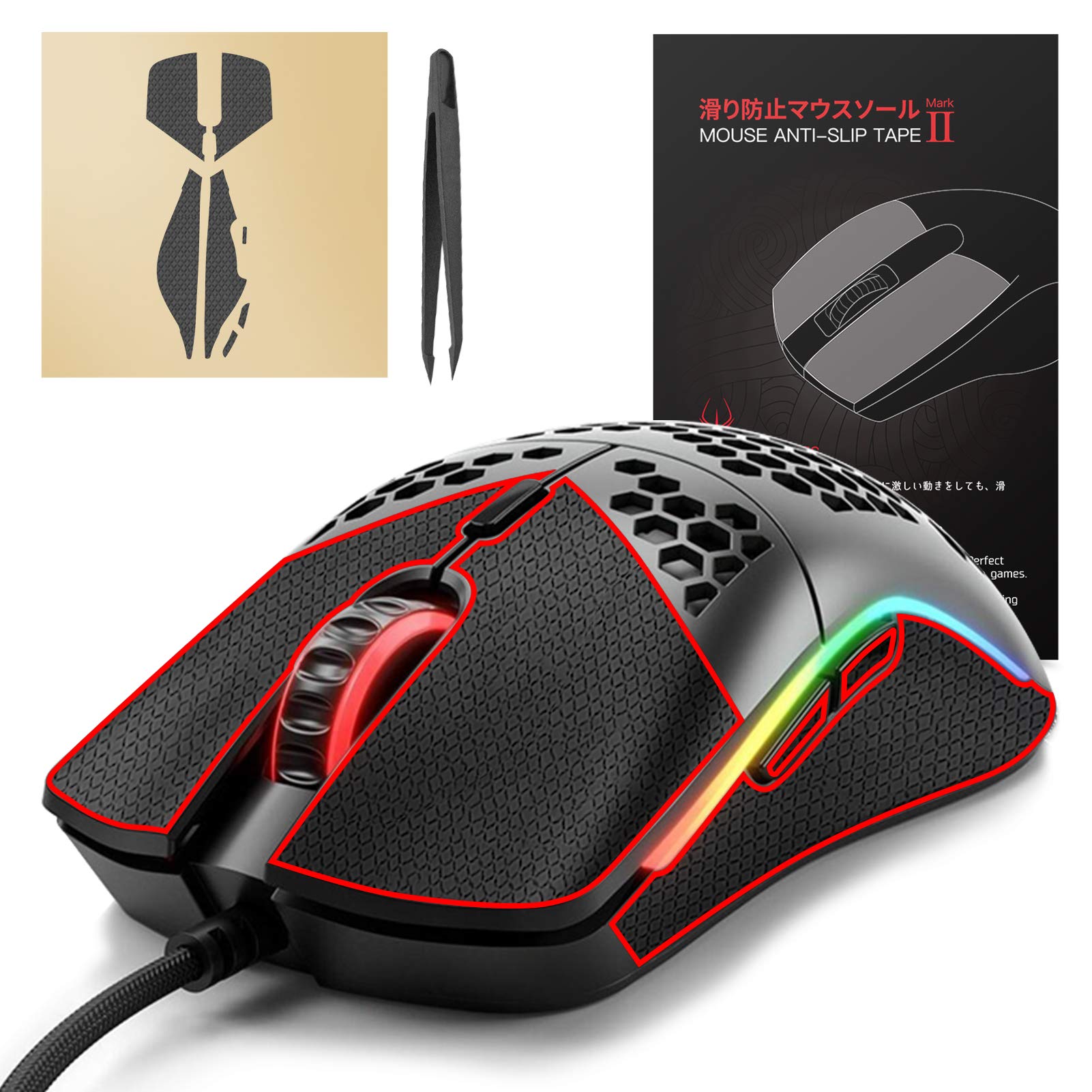 HOTLINEGAMES 2.0 Anti-Slip Mouse Grip Tape Compatible with Model O- (Minus) Gaming Mouse Skins,Sweat Resistant,Cut to Fit,Easy to Apply,Professional Mice Upgrade Kit