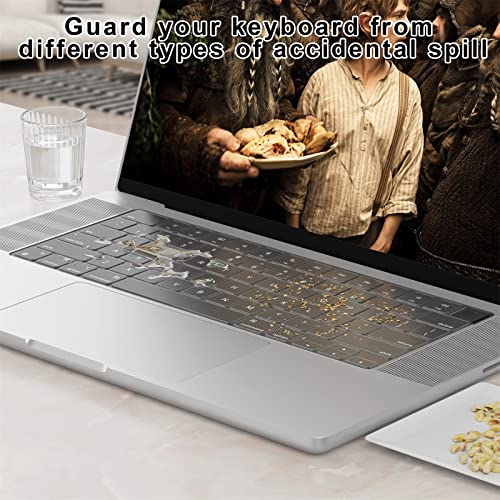 Soke Premium Keyboard Cover Skin, for 2021-2024 MacBook Pro 14" 16" M4 M3 M2 M1 Pro/Max(A2918 A2992 A2991 A2442 A2485 A2780), MacBook Air 15.3"/13.6" M3 M2(A2941 A2681), US ANSI Layout,Clear