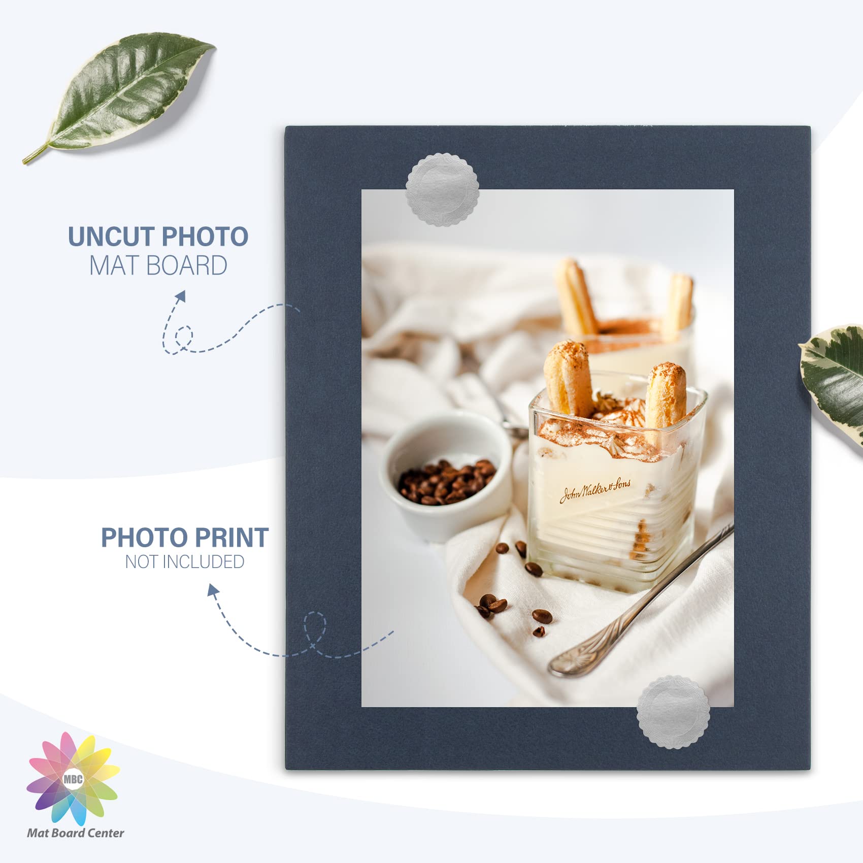 Mat Board Center, 10 Pack 8x10 Picture Backing Boards, Dark Blue Uncut Matt Boards, Ideal for Pictures/Prints/Frames/Arts