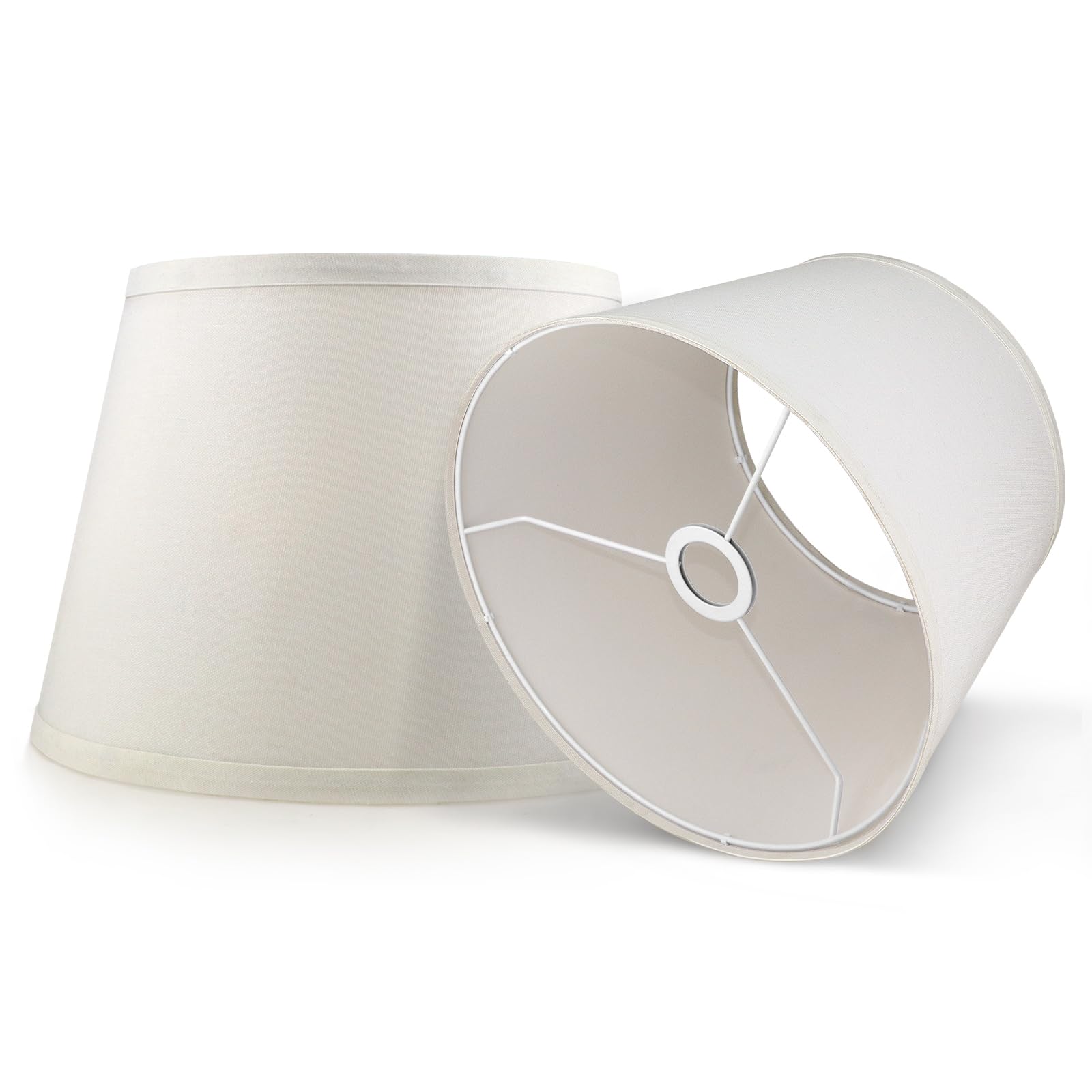 Lamp shades Set of 2, Fabric Lamp Shades for Table Lamps and Floor Light, Medium Lamps Shades 9.5" Top x 13" Bottom x 9" High, Lampshades Natural Linen Hand Crafted