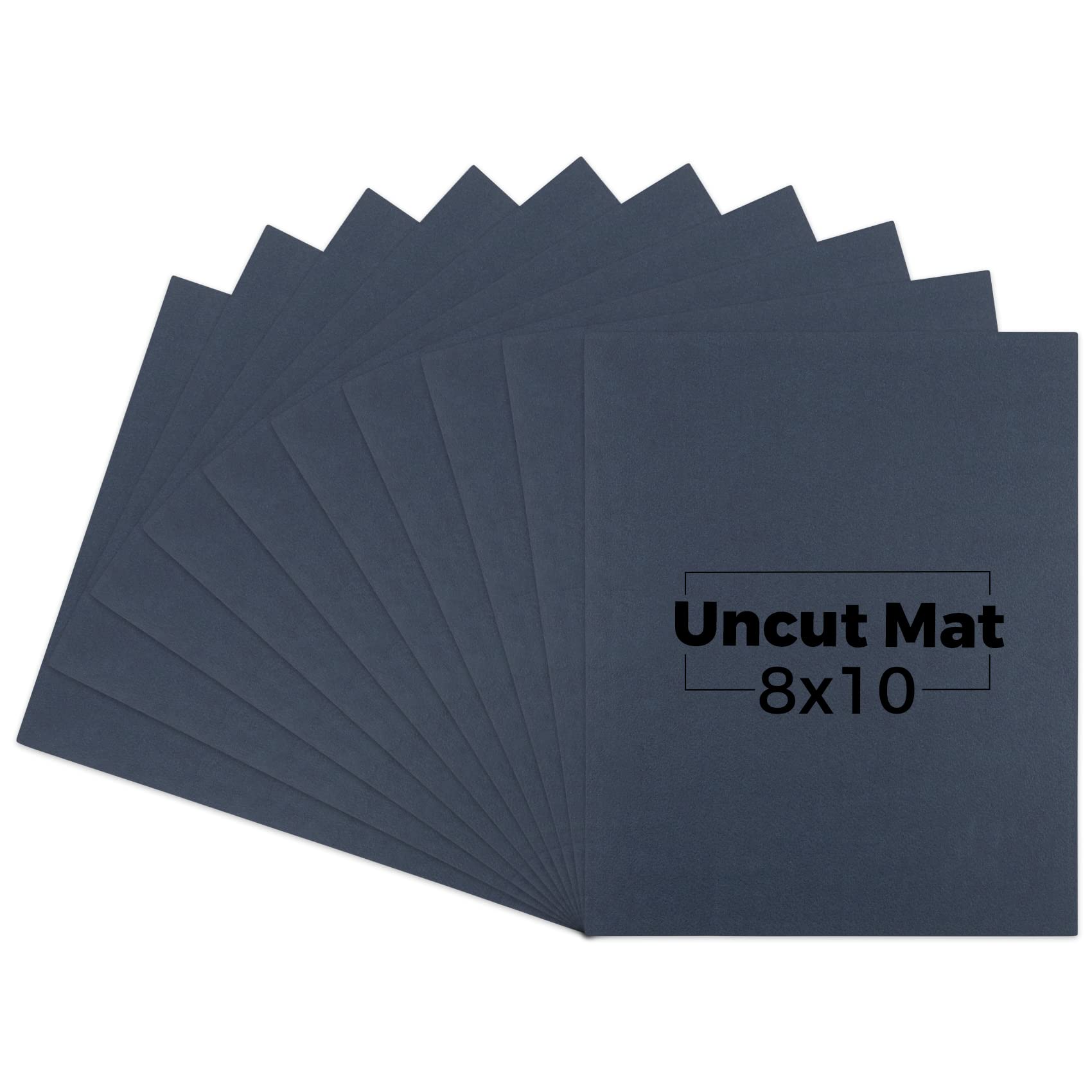 Mat Board Center, 10 Pack 8x10 Picture Backing Boards, Dark Blue Uncut Matt Boards, Ideal for Pictures/Prints/Frames/Arts