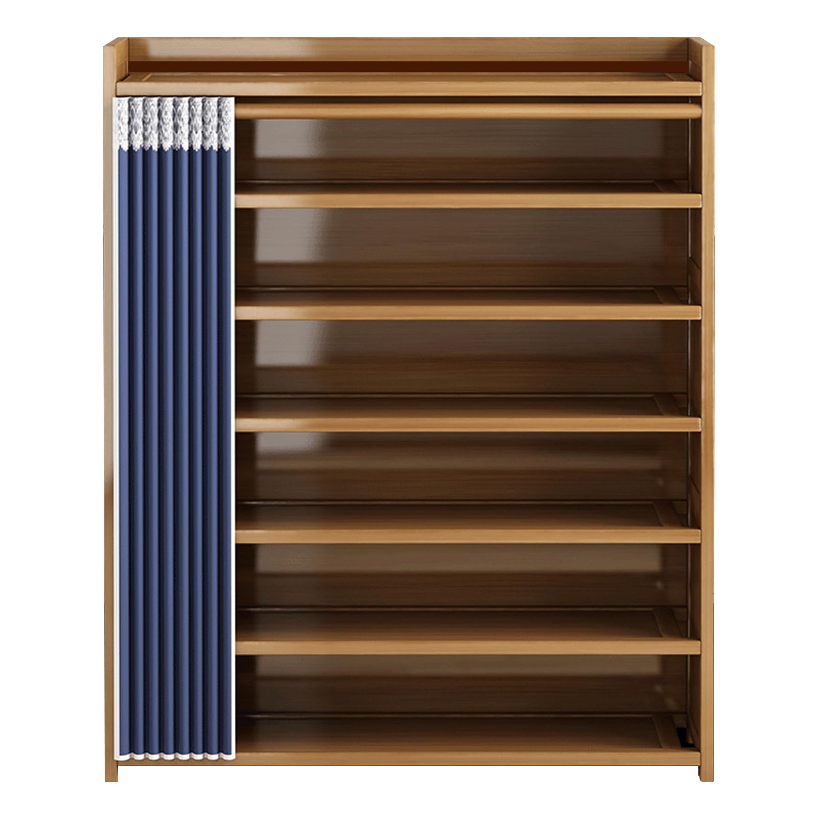 LOERSS Freestanding Organizer,6 Tiers Large Shoe Rack Shoe Storage Shoe Organizer,Shoe Rack,Storage Cabinet, 24 Pairs Shoe Rack Organizer For Entryway, With Curtain