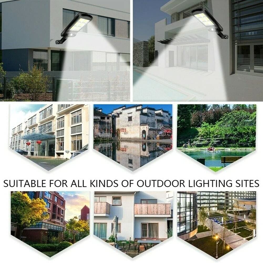 Trnni Outdoor Solar Street Light for Parking Lot Solar Lamp, LED Solar Street Lamp Wall Lamp PIR Motion Sensor Waterproof Floodlight with Remote Control