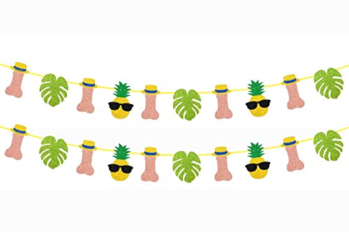 Rose Gold Tropical Bachelorette Party Banner Tropical Palm Leaves Banner for Beach Bachelorette Party Hawaiian Luau Summer Tropical Bach Party Decorations