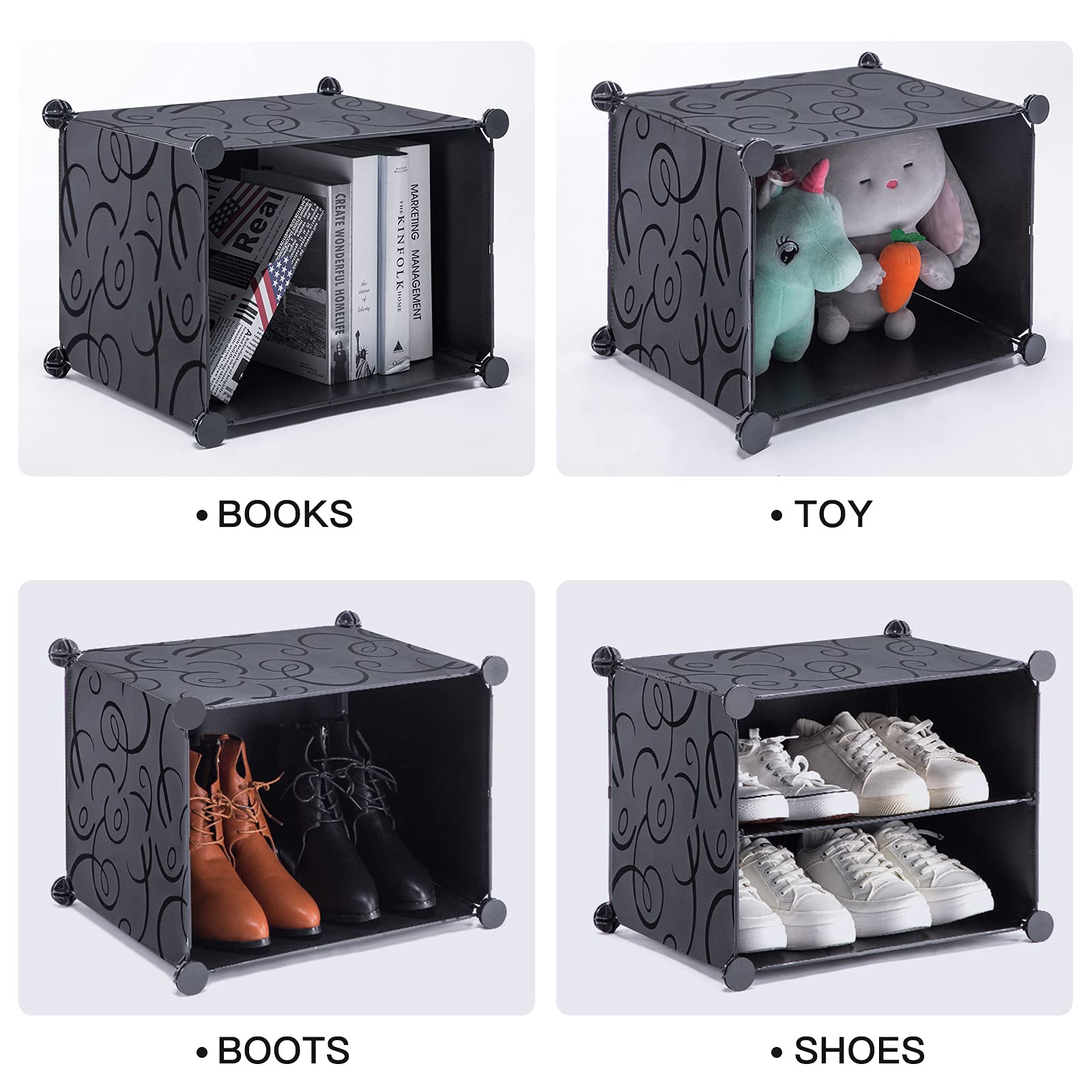 YOUDENOVA Shoe organizer Cabinet,24 Pair shoe rack organizer closet, DIY Narrow Standing Stackable Space Saver Shoe Cabinet with Doors