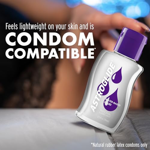 Astroglide Water Based Lube (2.5oz), Liquid Personal Lubricant for Long-Lasting Pleasure for Men, Women and Couples, Safe for Toys, Travel-Friendly Size