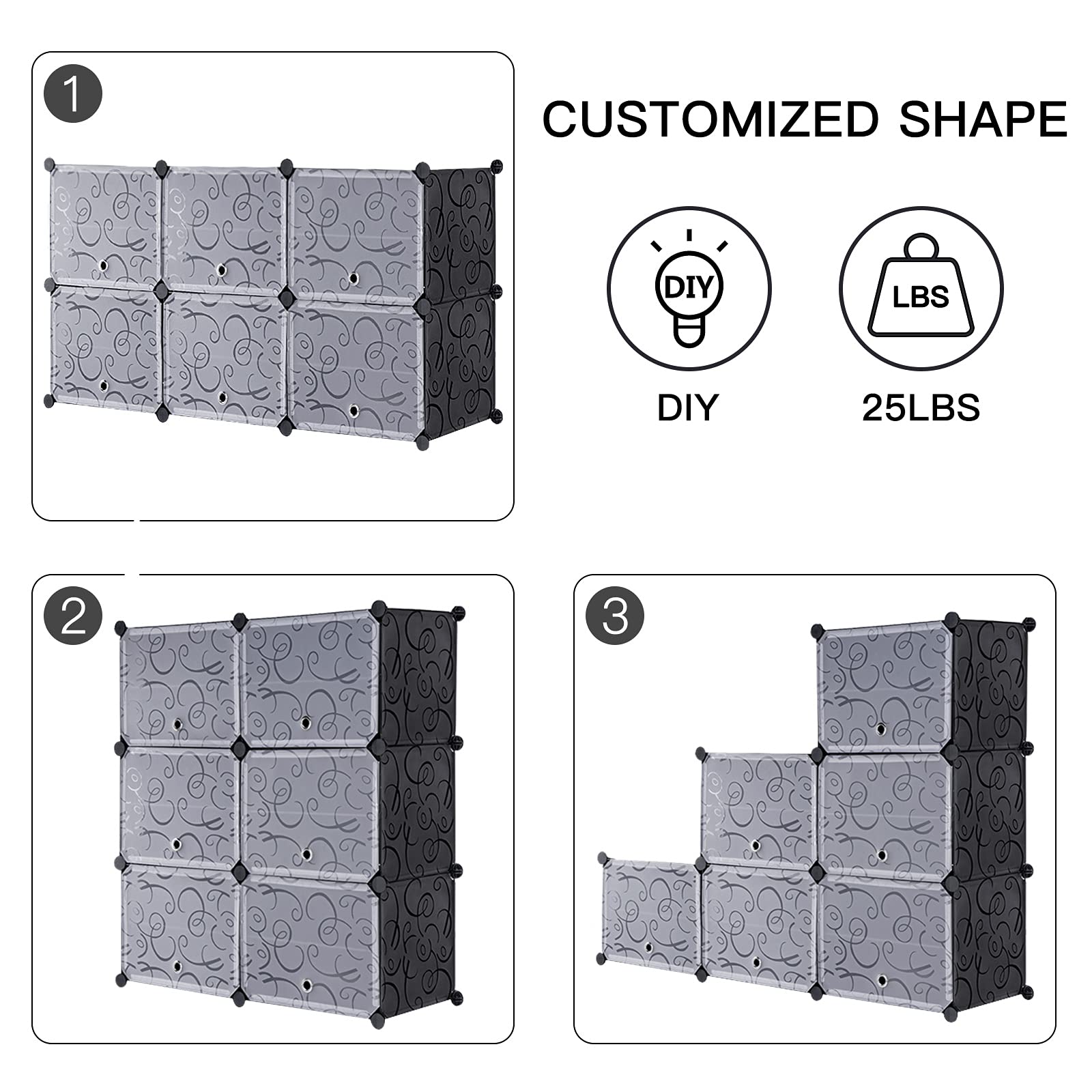 YOUDENOVA Shoe organizer Cabinet,24 Pair shoe rack organizer closet, DIY Narrow Standing Stackable Space Saver Shoe Cabinet with Doors