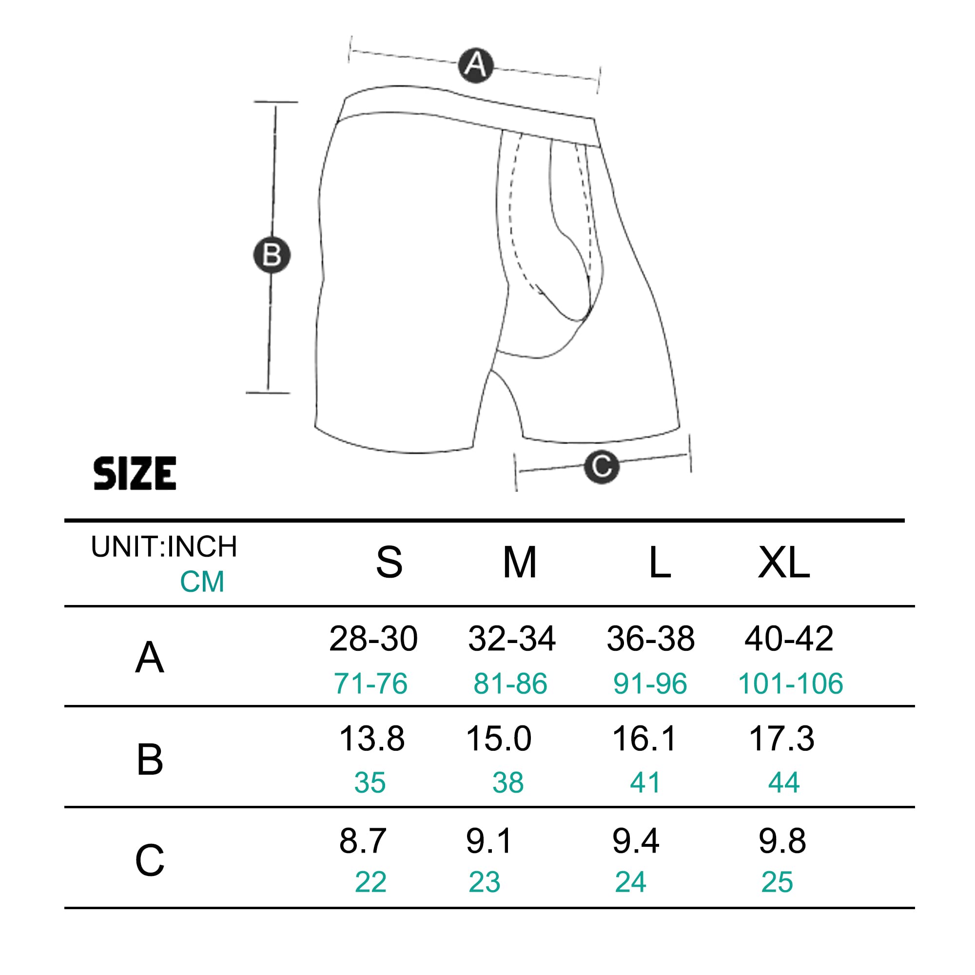 Ouruikia Men's Underwear Boxer Briefs Anti-Chafing Long Leg Mens Boxer Briefs Tagless Boxer Briefs Separate Pouch Large Black/Grey