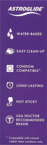 Astroglide Water Based Lube (2.5oz), Liquid Personal Lubricant for Long-Lasting Pleasure for Men, Women and Couples, Safe for Toys, Travel-Friendly Size