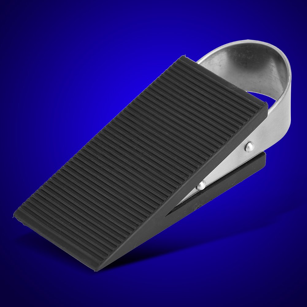 TOSEN 1Pc Rubber Stainless Steel Door Stop Wedge Block Stopper Safety Protector, Ideal for Home and Office,Door Stop, Wedge, and Block