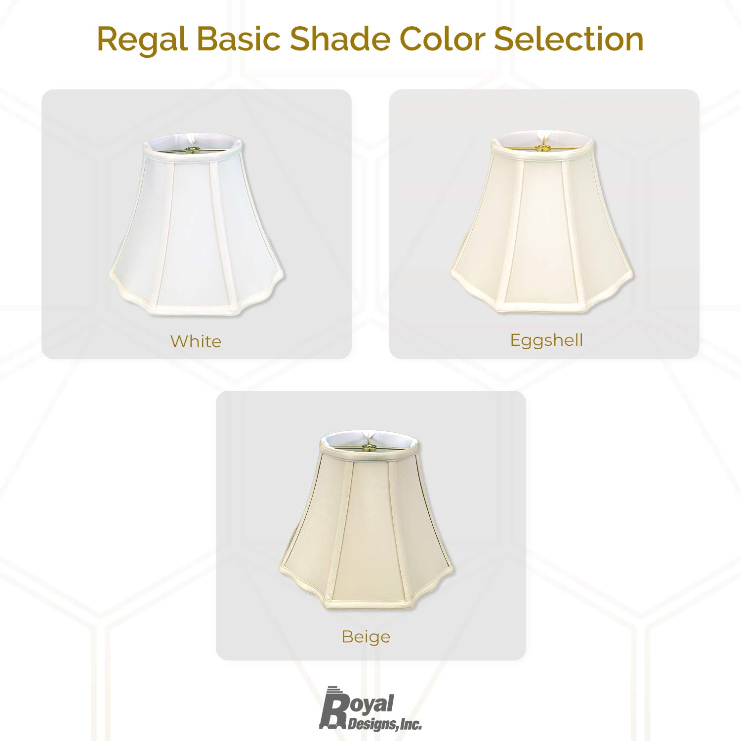 Royal Designs, Inc. BSO-701-16EG Flare Bottom Outside Corner Scallop Basic Lamp Shade, 9 x 16 x 12, Eggshell