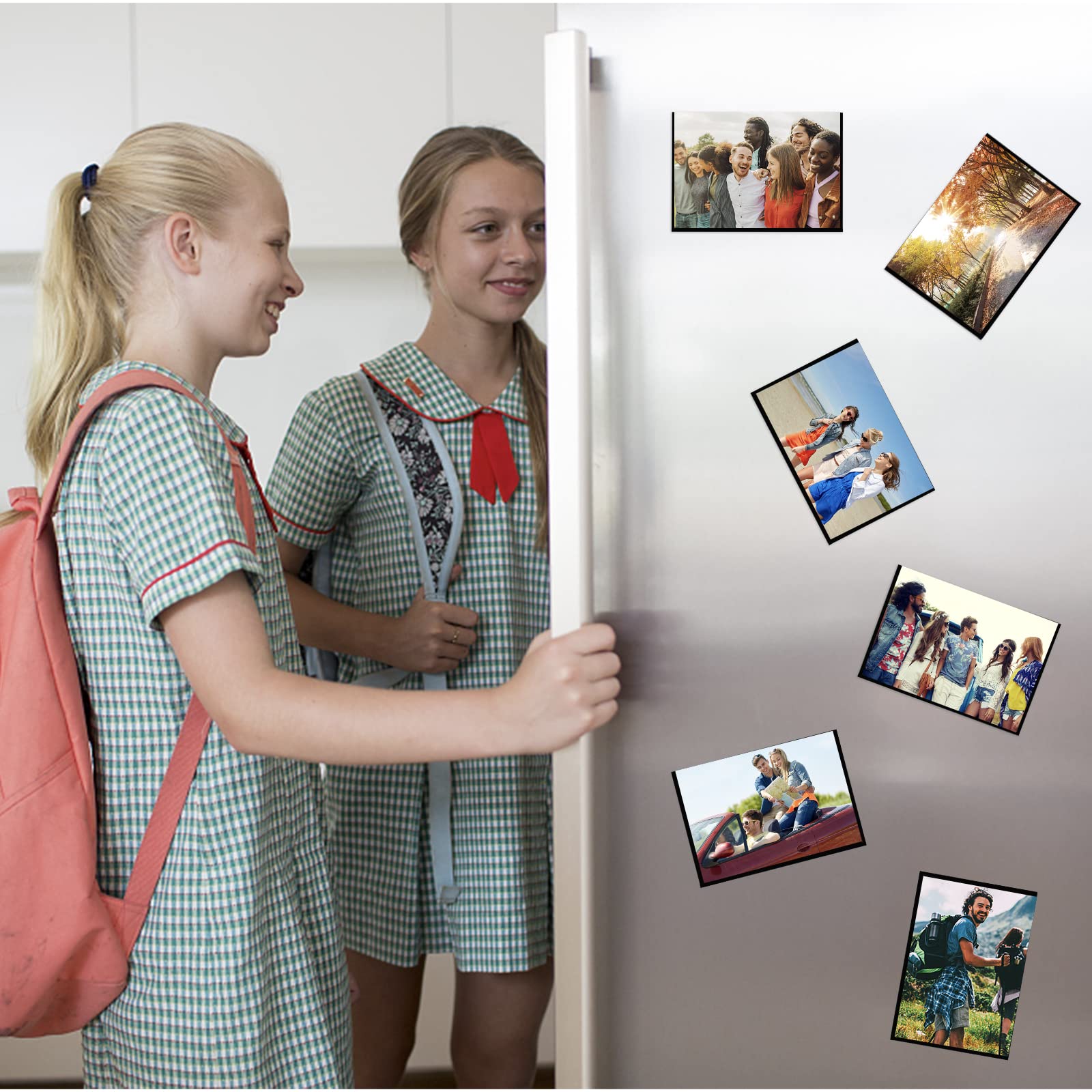CHUNNIAO Magnetic Picture Frame 2.5X3.5,Black 10 Pieces,Wallet Size Photo Magnets Sleeves for Refrigerator