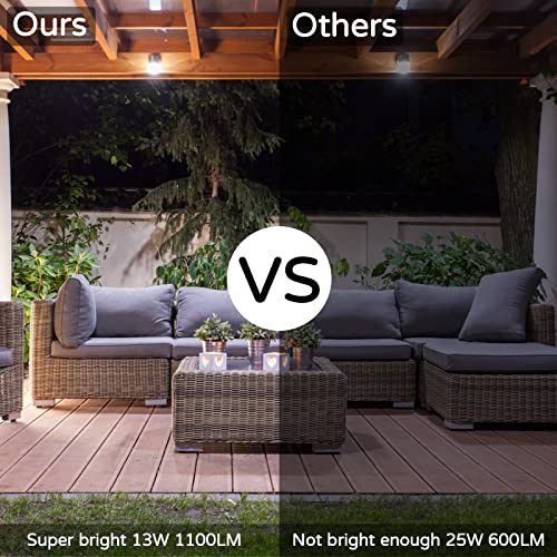 Minpory Motion Sensor Light Bulbs Outdoor, Movement Activated Dusk to Dawn LED Security Bulbs, 13W(100W Equivalent) A19 E26 5000K Daylight Cool White for Garage Porch Basement Hallway Closet, 2 Pack