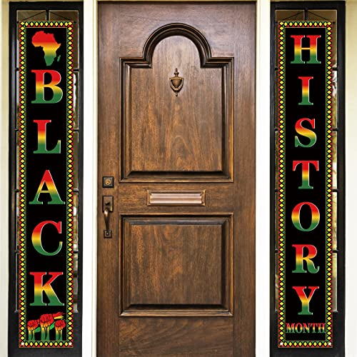 Nepnuser Black History Month Porch Banner African American February Heritage Festival Front Door Hanging Sign Home Outdoor Decoration