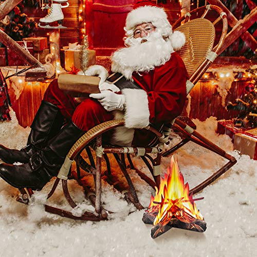 3 Sets 12 Inch Tall Artificial Fire Fake Flame Paper 3D Decorative Cardboard Campfire Centerpiece Flame Torch for Campfire Party Decorations
