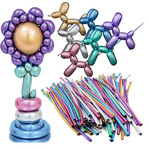 260 Balloons Metallic Long Balloons for Twisting Animals Flowers to Decor Birthday Wedding Engagement Anniversary Christmas Festival Picnic or any Friends & Family Party 50 pcs-Multicolored…