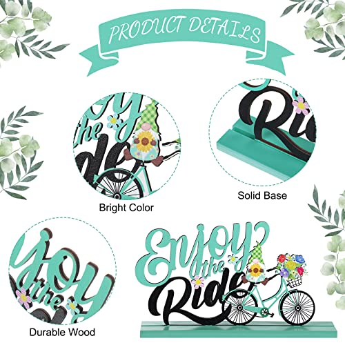 4 Pcs Hello Spring Table Decorations Easter Spring Table Centerpieces Enjoy The Ride Wooden Signs Spring Decorations for Home Wooden Letter Blocks Spring Party Ornament Farmhouse Rustic Table Decor