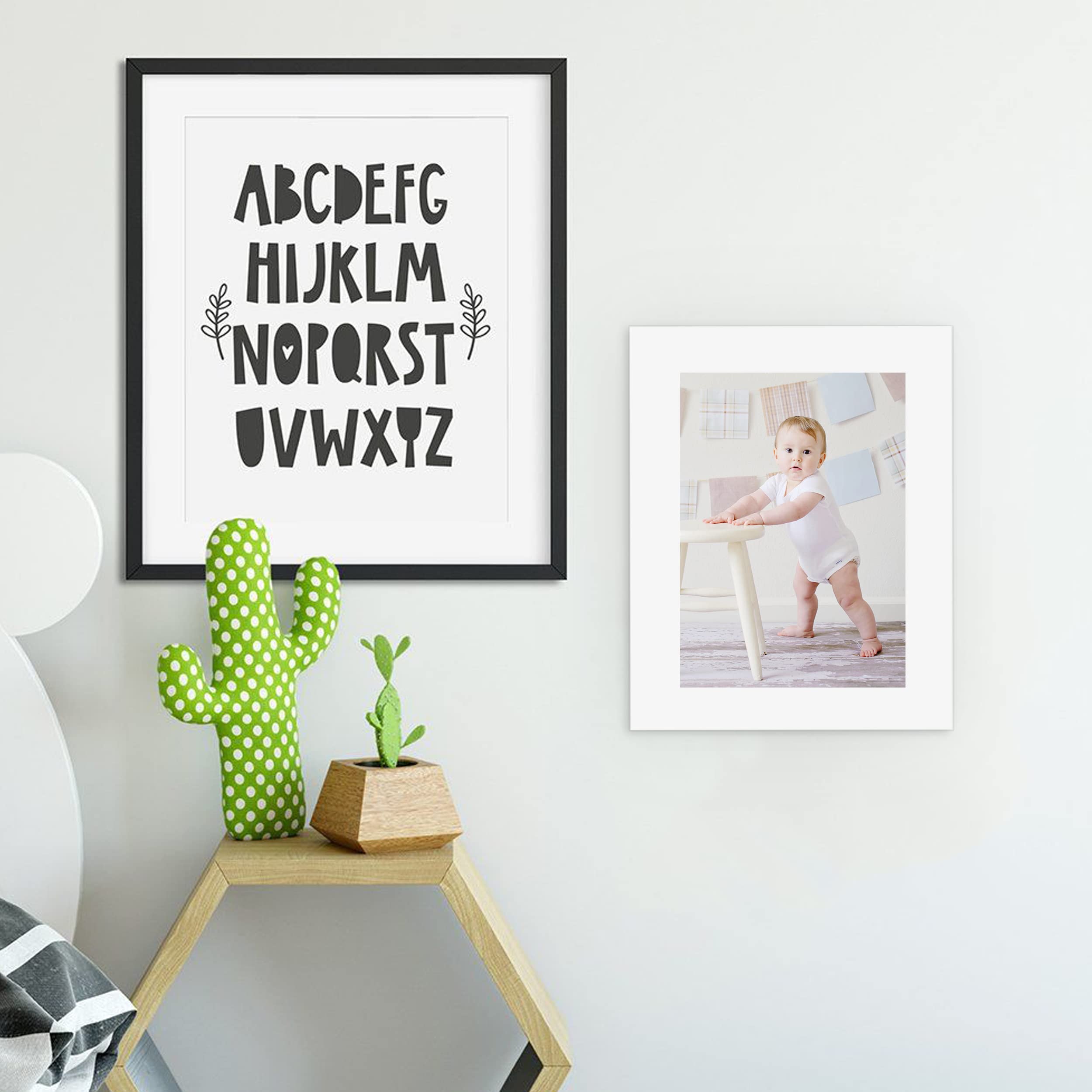 Somime 10 Packs White 5x7 Picture Mat with Backing,Acid Free Photo Prints 5x7 Picture Board
