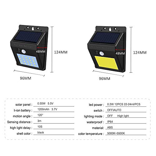 ZeZhen LED Light Bulbs LED Wall Lamp PIR Motion Sensor Solar LED Lamp 20 40 LEDs 1200mAh Battery Solar IP65 Outdoor Garden Street Path Lights LED Light Bulb (Color : B 40Leds)