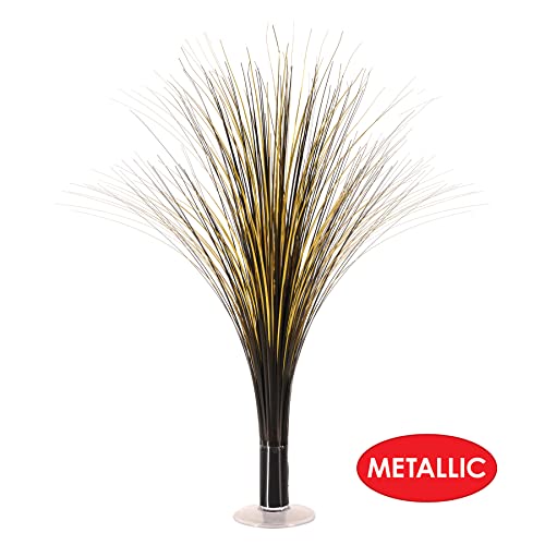 Beistle 2 Piece Plastic Metallic Black And Gold Spray Centerpieces For Happy New Year Decorations, Awards Night Tableware, Birthday Party Supplies, 19"