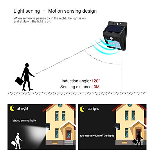 ZeZhen LED Light Bulbs LED Wall Lamp PIR Motion Sensor Solar LED Lamp 20 40 LEDs 1200mAh Battery Solar IP65 Outdoor Garden Street Path Lights LED Light Bulb (Color : B 40Leds)