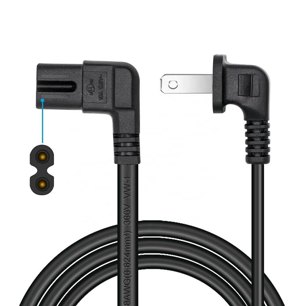NTQinParts Replacement 5FT 90° Right Angle 2Prong AC Power Cord Cable for Bose Home Speaker 500 Smart Bluetooth Speaker ‎795345-1100
