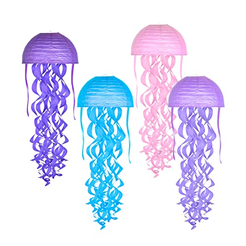 CHRORINE Mermaid Wish Jellyfish Hanging Decorations, Mermaid Birthday Party Decorations Supplies, Ocean Decor Under The Sea Party Decorations
