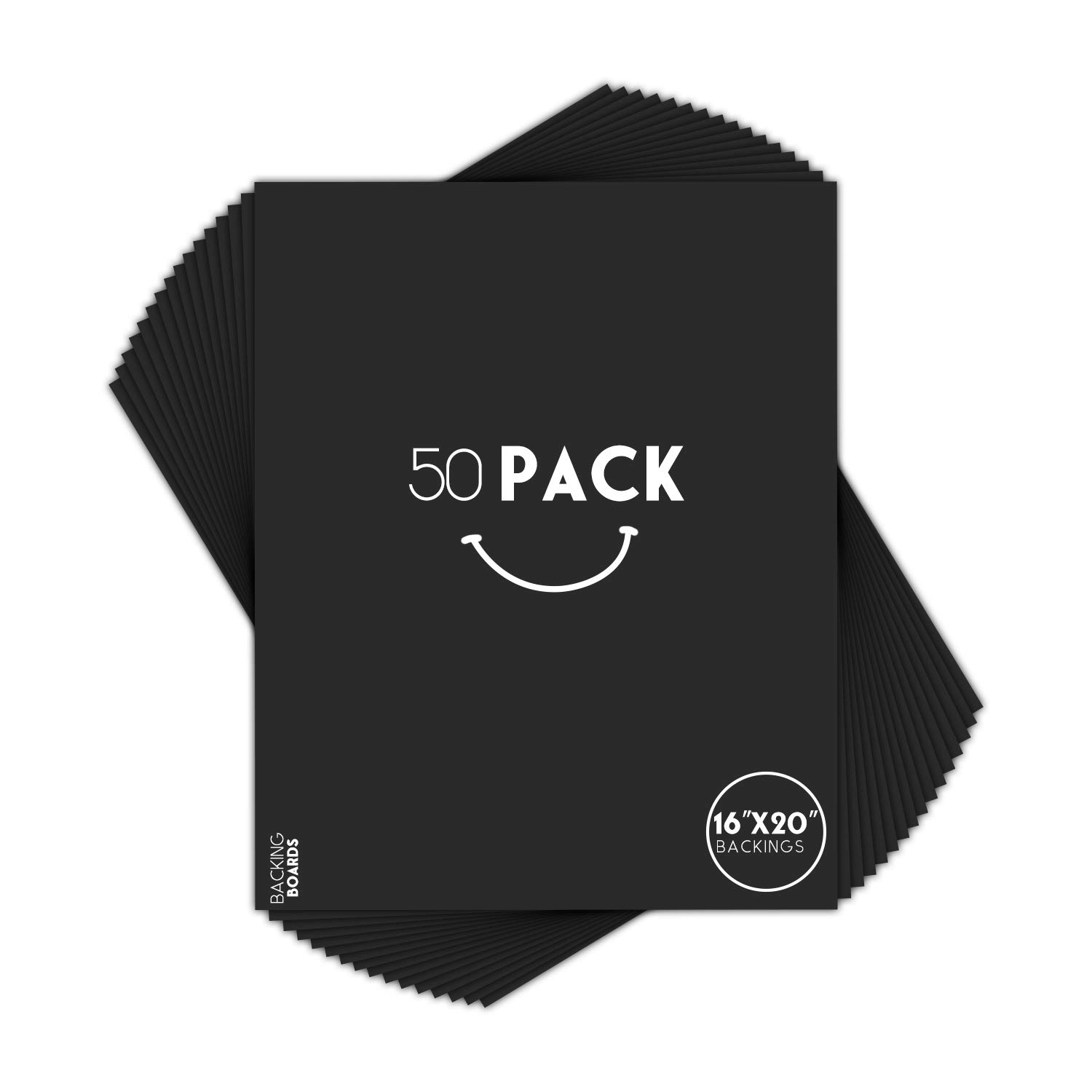 50 16x20 UNCUT mat matboard Black Color
