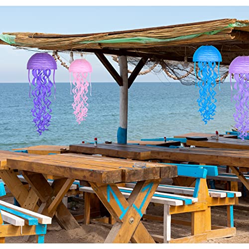 CHRORINE Mermaid Wish Jellyfish Hanging Decorations, Mermaid Birthday Party Decorations Supplies, Ocean Decor Under The Sea Party Decorations