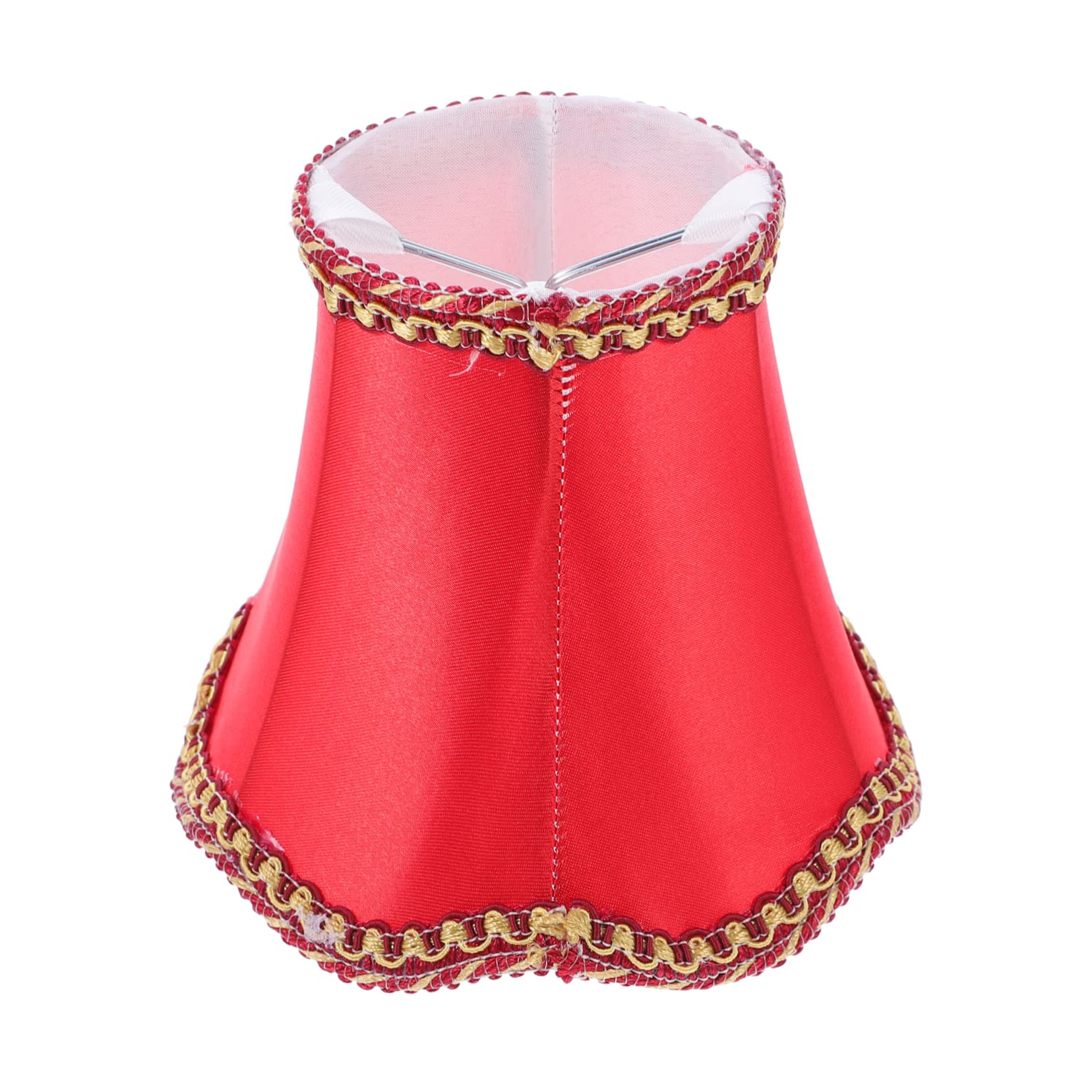 GARVALON 1pc Clip Bulb Lampshade White Chandelier Red Light Bulbs Lamp Shades for Table Lamps Floor Light Lampshades Gold Lamp Shades Small Lamp Shades Clip on Bulb Light Accessory Red Hood