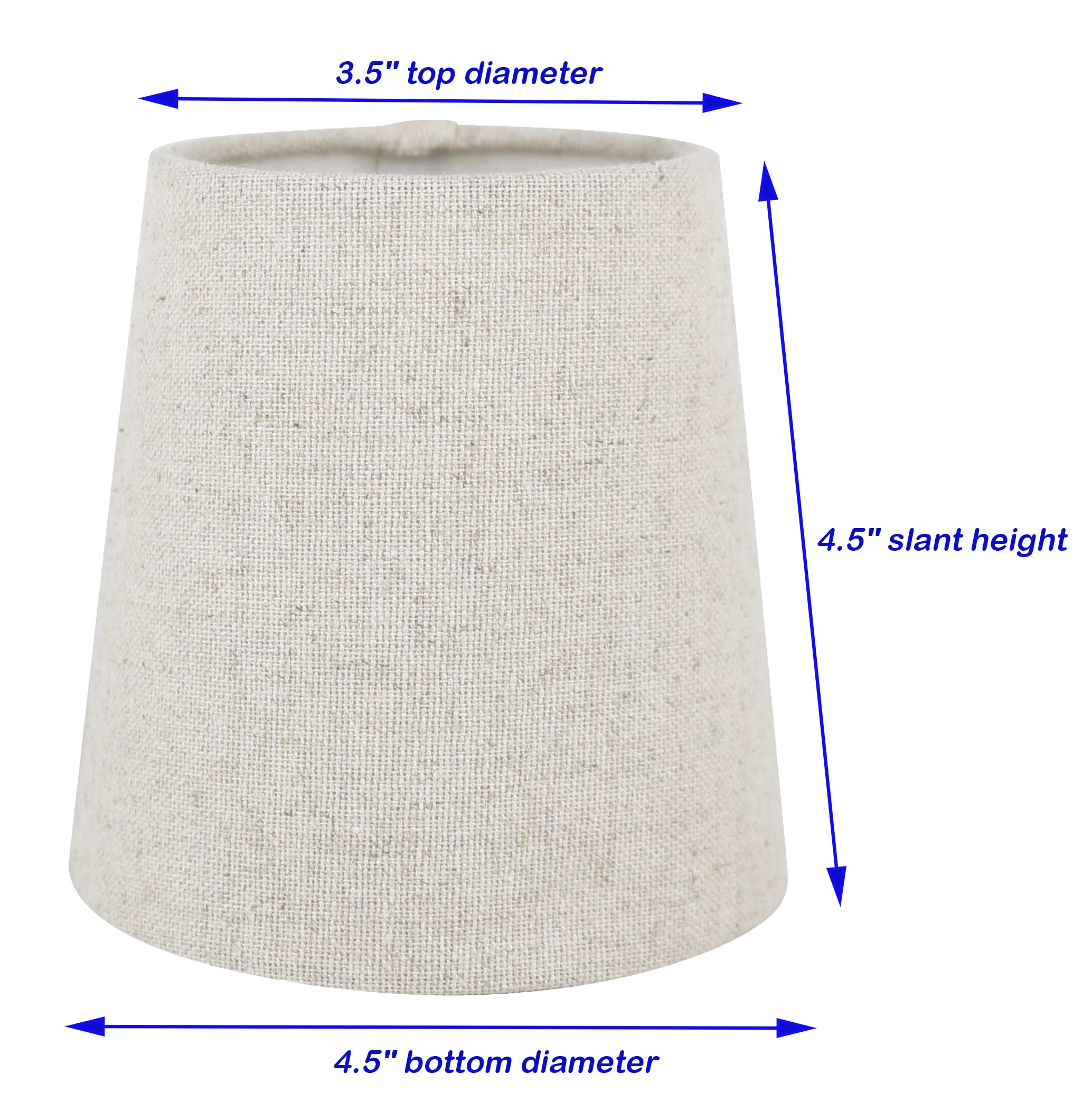 Meriville Chandelier Lamp Shades, 3.5-inch by 4.5-inch by 4.5-inch, Clip-on (Set of 2, Natural)